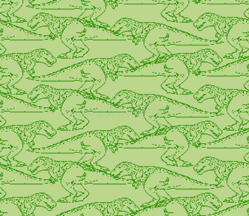 Tyrannosaurus Pixel Art Pattern Seamless. Dinosaur T-Rex Pixelated ...