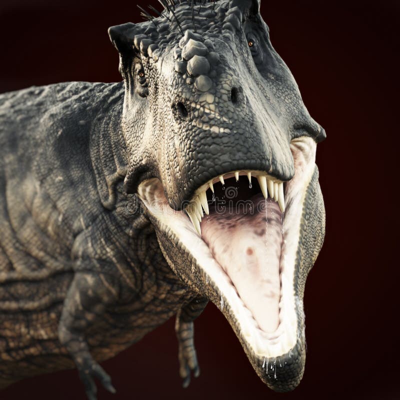 A Tyrannosaurus Rex Attack on Dark Background . Stock Photo - Image of ...