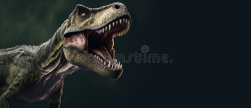 A Tyrannosaurus Rex Banner with Copyspace Background. Stock ...