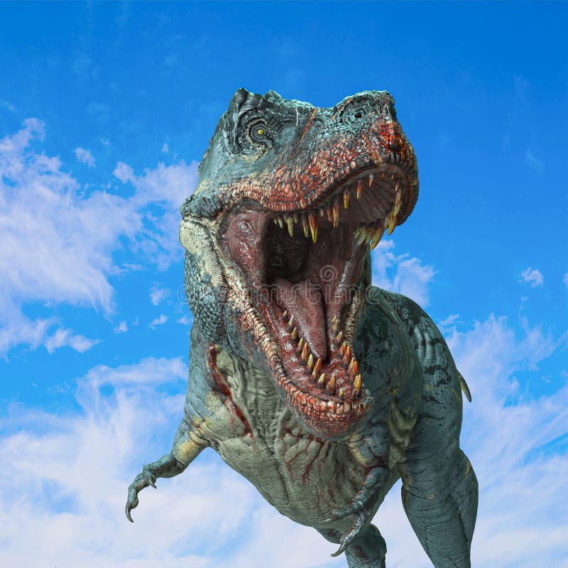 Tyrannosaurus Rex on Blue Sky Stock Illustration - Illustration of ...