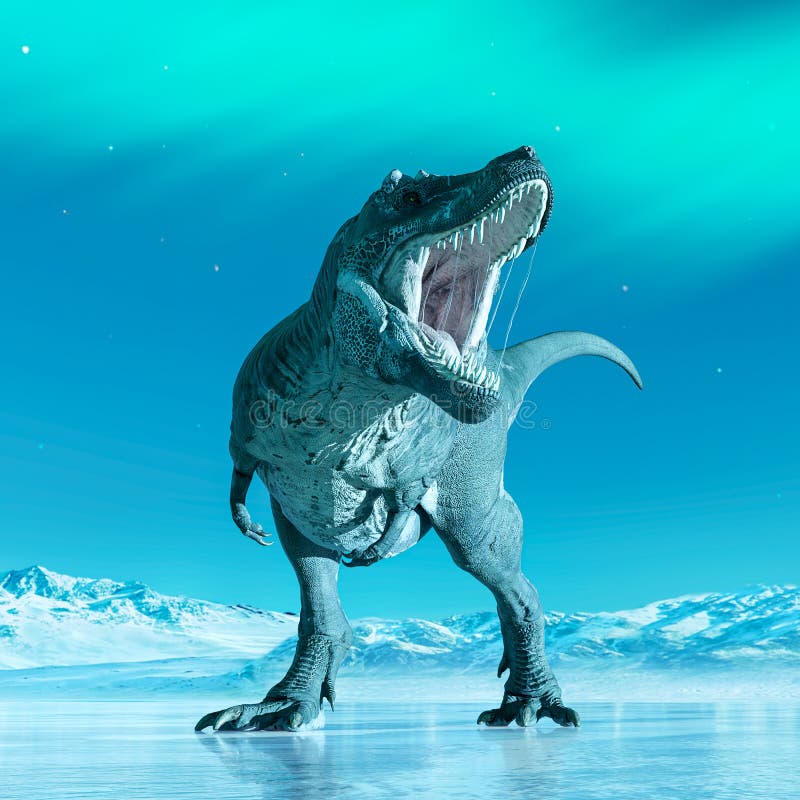 Tyrannosaurus Rex is on Ice Age Stock Illustration - Illustration of ...
