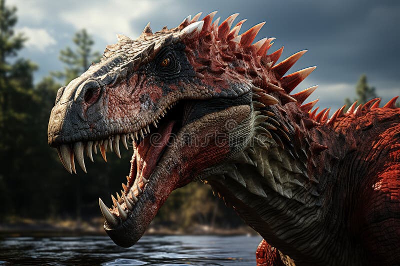 Tyrannosaurus Rex in the Water. 3d Rendering Generative AI Generative ...