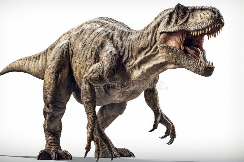 Aggressive Tyrannosaurus Rex on White Background. Stock Illustration ...