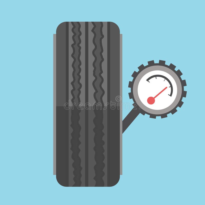 Tyre and Barometer. Vector Illustration Decorative Design Stock Vector ...