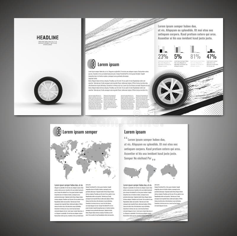 Tyre Brochure Design stock vector. Illustration of layout - 86528870