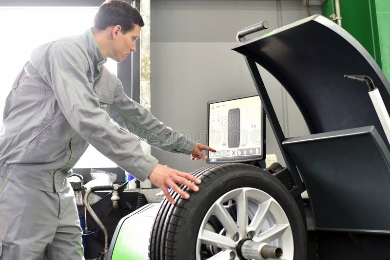 Tyre Change In A Car Workshop Stock Image - Image of repair, auto ...