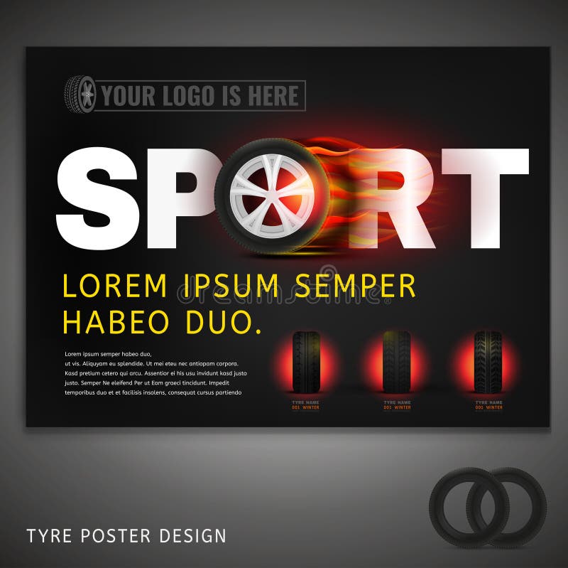Tyre Poster Image stock vector. Illustration of race - 86255689