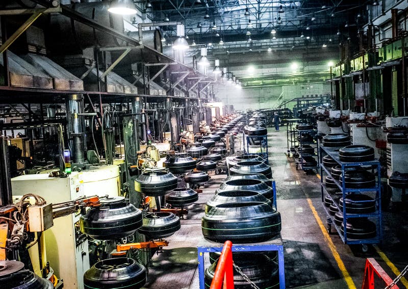 Tyre Production Machine Conveyor at Factory Stock Image - Image of ...