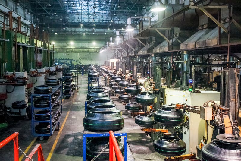 Tyre Production Machine Conveyor at Factory Stock Image - Image of ...