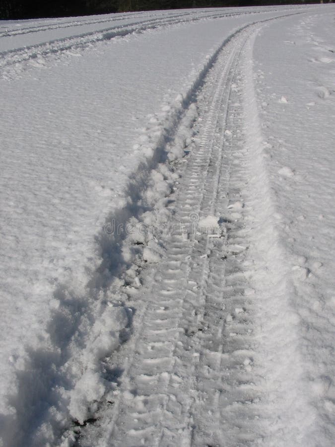Tyre track in snow stock photo. Image of mark, road, tread - 563858
