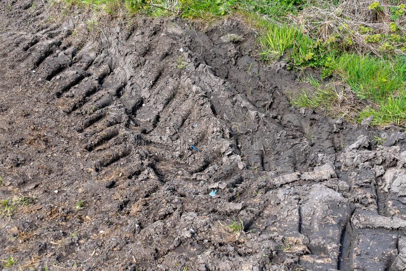 Tyre Tracks from a Large Tractor Stock Image - Image of soil, desert ...