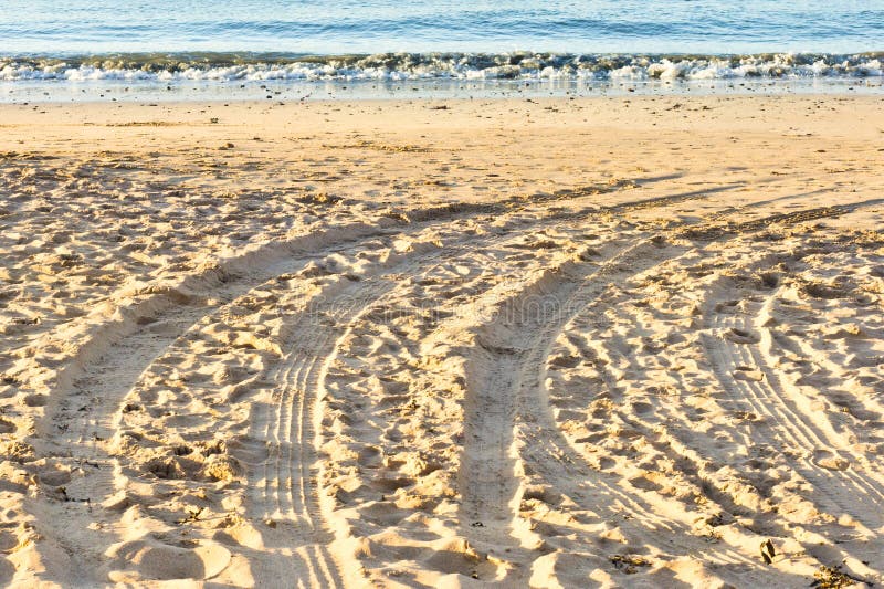 Tyre tracks stock photo. Image of fine, theme, salt, tide - 45390288