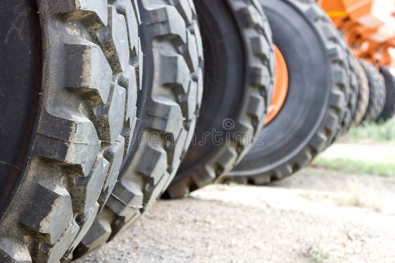Tyres from Earthmoving Machinery Stock Image - Image of tread, black ...