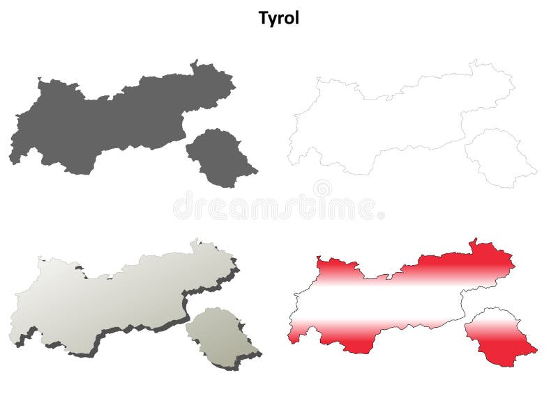 Tyrol Blank Detailed Outline Map Set Stock Vector - Illustration of ...