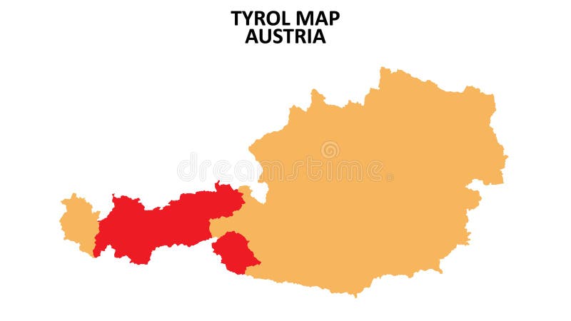 Tyrol Regions Map Highlighted on Austria Map Stock Vector ...