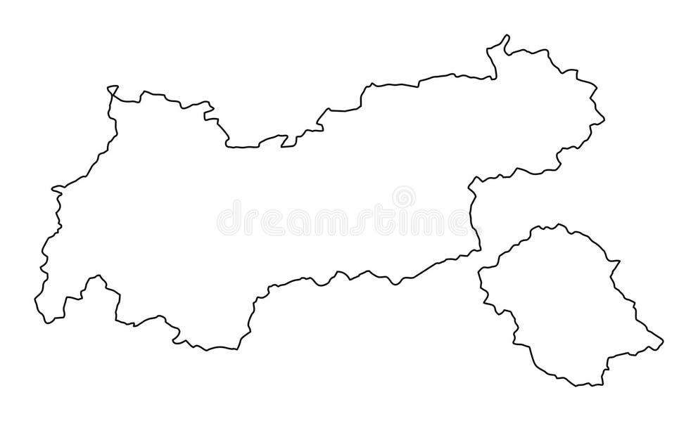 Tyrol state outline map stock vector. Illustration of linz - 357337614