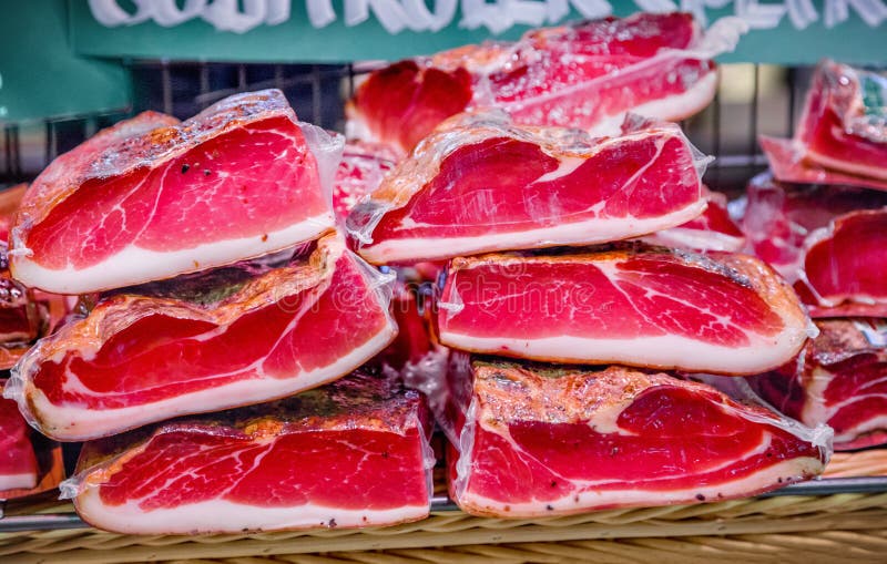 Tyrolean bacon stock photo. Image of italy, packaging - 90765470