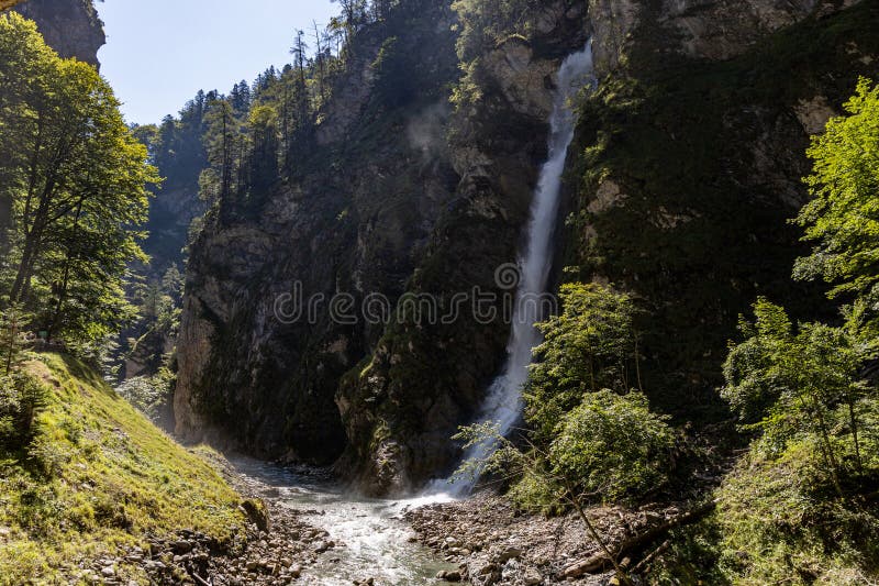 Tyrolean Gorge and Lichtensteinklamm Waterfall Stock Image - Image of ...