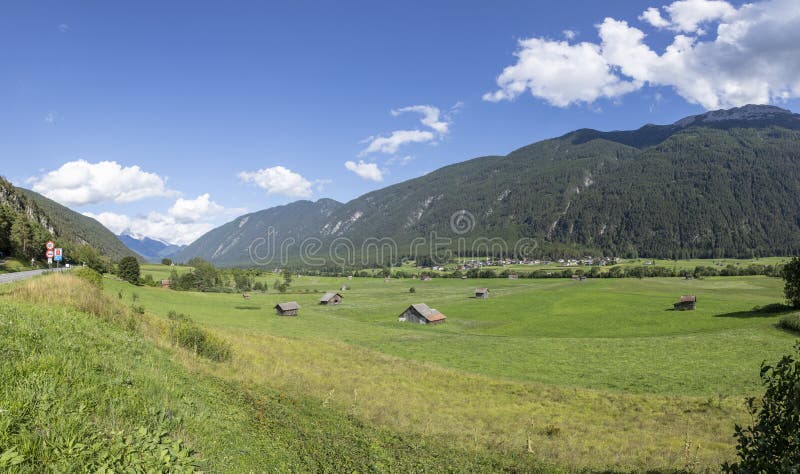 Tyrolean Landscape with Fresh Grass and Bright Meadows at Tarrenz ...