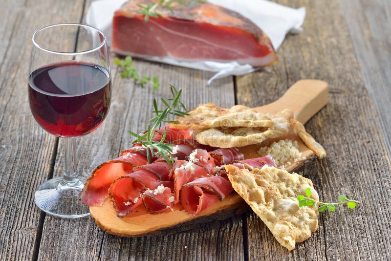 Tyrolean snack with bacon stock photo. Image of delicious - 80567628