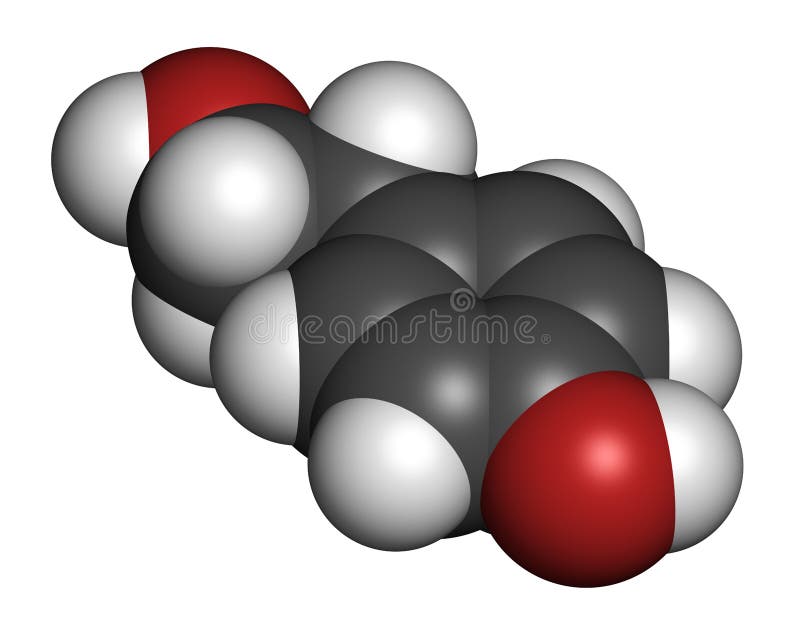 Tyrosol Olive Oil Antioxidant Molecule. 3D Rendering Stock Illustration ...