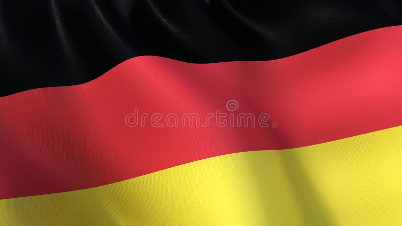 Tysk Flagga Som Vinkar I Vinden Stock Illustrationer - Illustration av ...