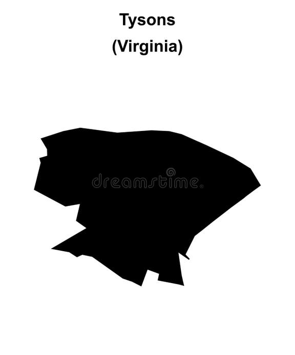 Tysons outline map stock vector. Illustration of template - 357619120