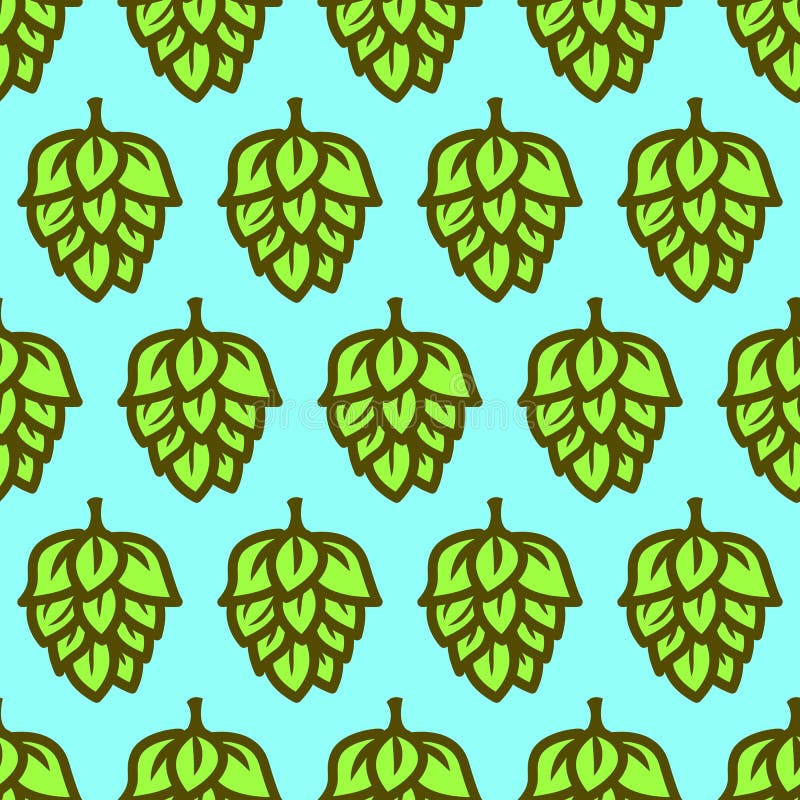 Seamless With Hops. Beer Pattern. Isolated On A Black Chalkboard ...