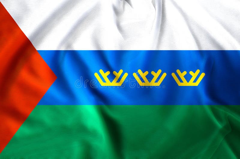 Tyumen-Flaggenillustration stock abbildung. Illustration von ...