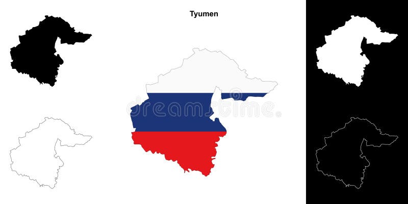 Tyumen outline map stock illustration. Illustration of detailed - 334734131