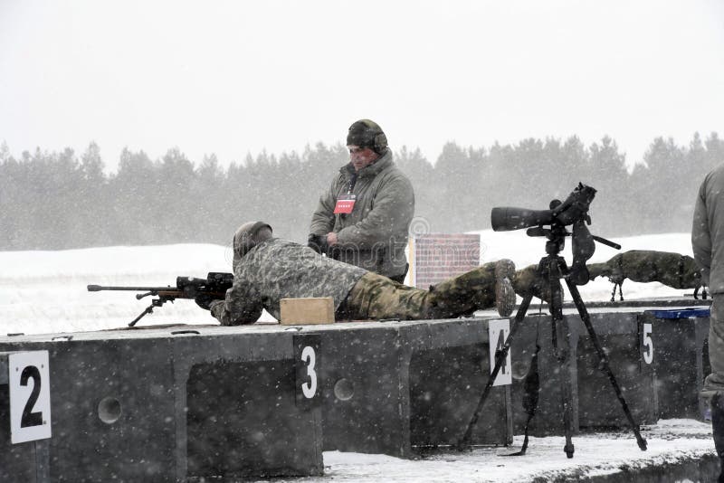 Tyumen, Russia, March 15, 2019, Competition of Snipers Editorial Photo ...