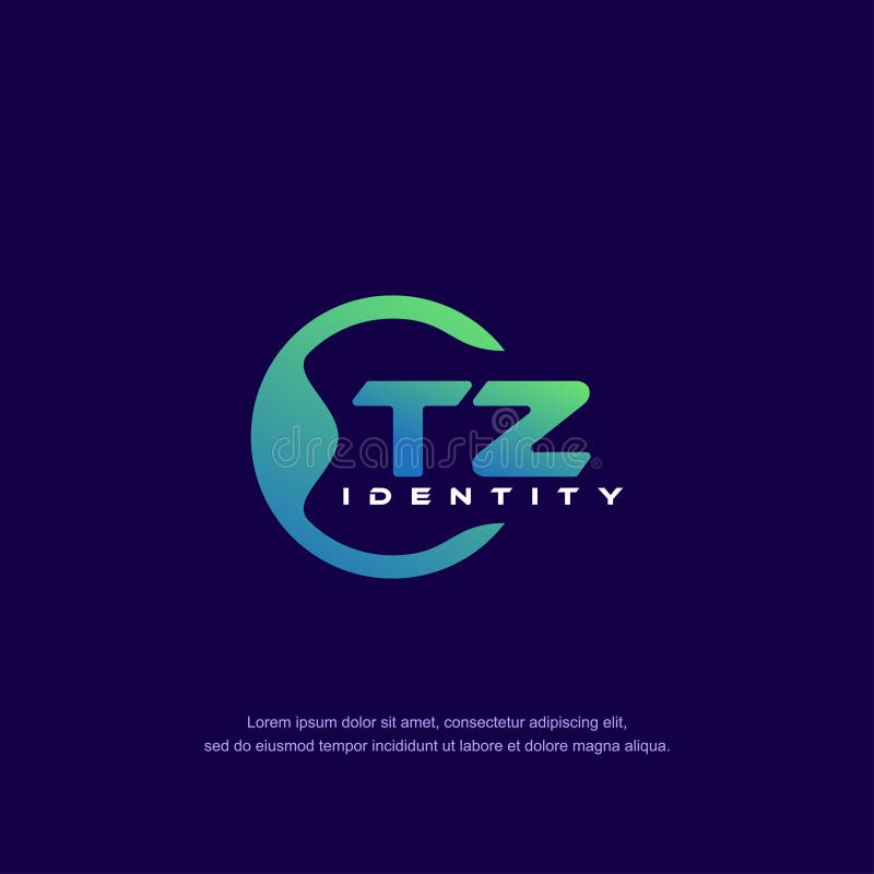 TZ Initial Letter Circular Line Logo Template Vector with Gradient ...