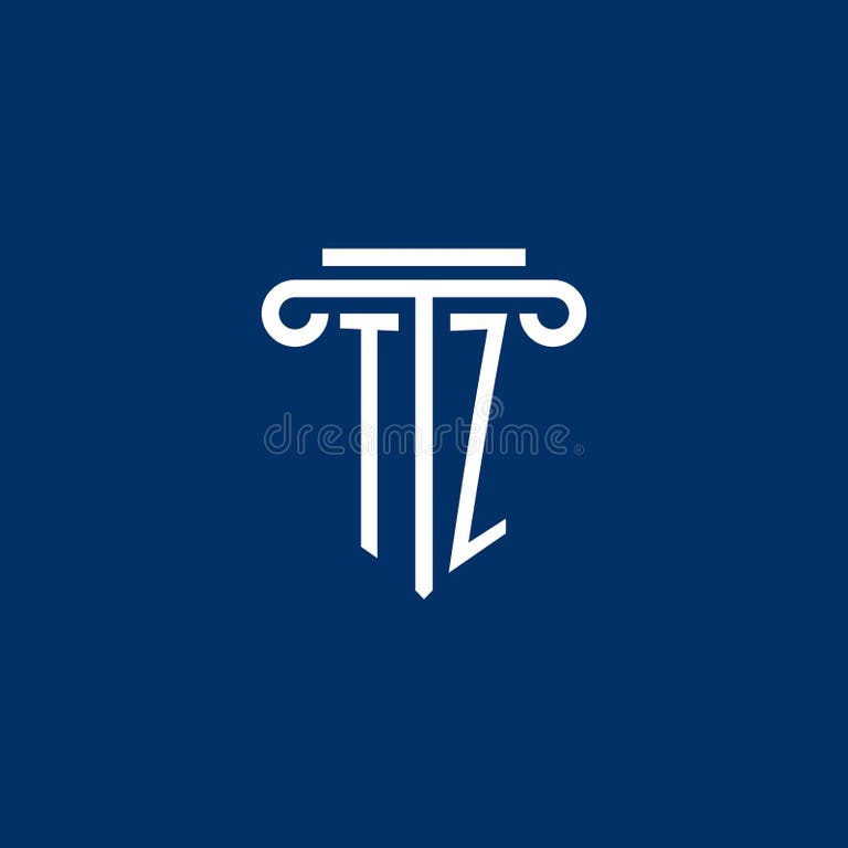 TZ Initial Logo Monogram with Simple Pillar Icon Stock Illustration ...
