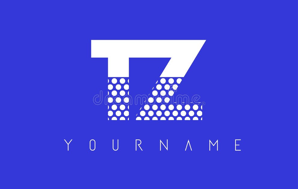 TZ T Z Dotted Letter Logo Design with Blue Background. Stock Vector ...