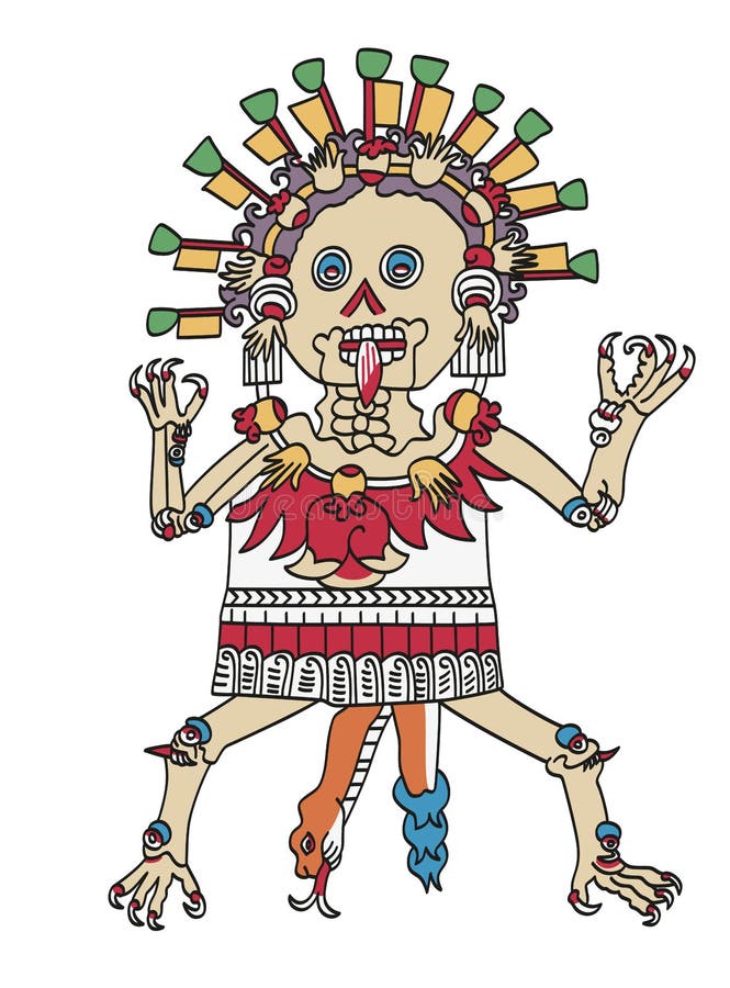 Tzitzimitl, Aztec Deity, Depicted As Skeletal Female Figure Stock ...