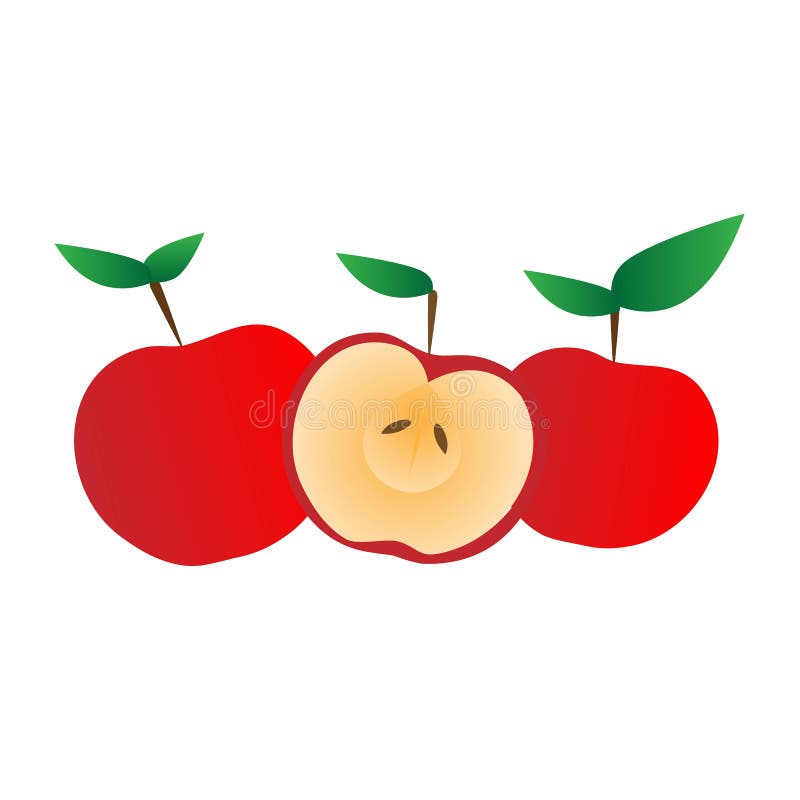 Set of red apples. stock vector. Illustration of sign - 28072948 Set of red apples. stock vector. Illustration of sign - 28072948