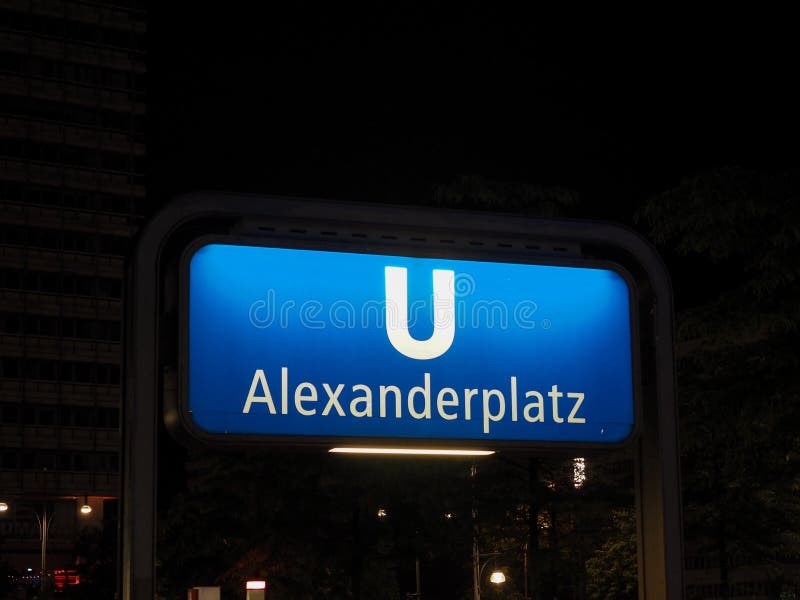 U Alexanderplatz U-Bahn Station Sign in Berlin Stock Image - Image of ...