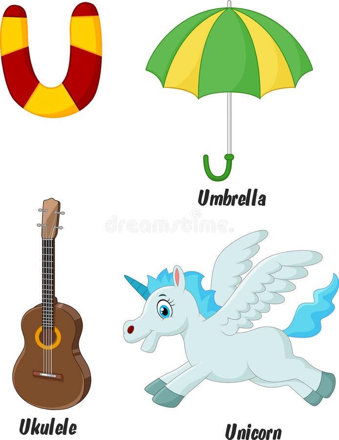 U alphabet cartoon stock vector. Illustration of horn - 53893144