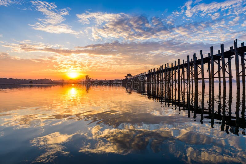 U-Bein Bridge stock image. Image of southeast, nature - 65475913