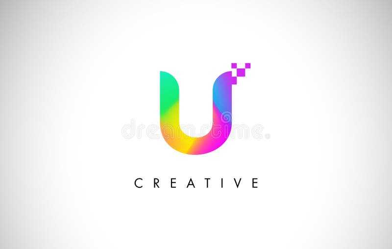 U Colorful Logo Letter Design Vector. Creative Rainbow Gradient Stock ...