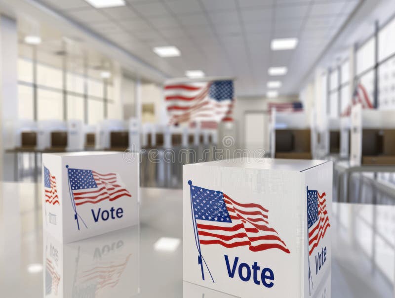 U.U. Election Ballot Boxes at a Polling Station. Generative AI Stock ...