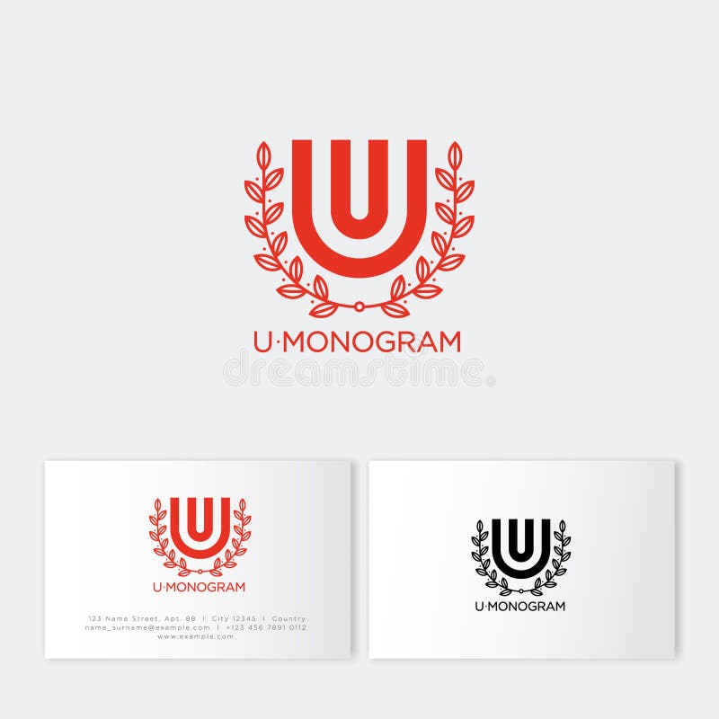 U Flat Monogram. Universal Emblem. Double Line U Letter. Flat Linear ...