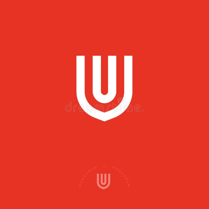 U Flat Monogram. Universal Emblem. Double Line U Letter. Flat Linear ...