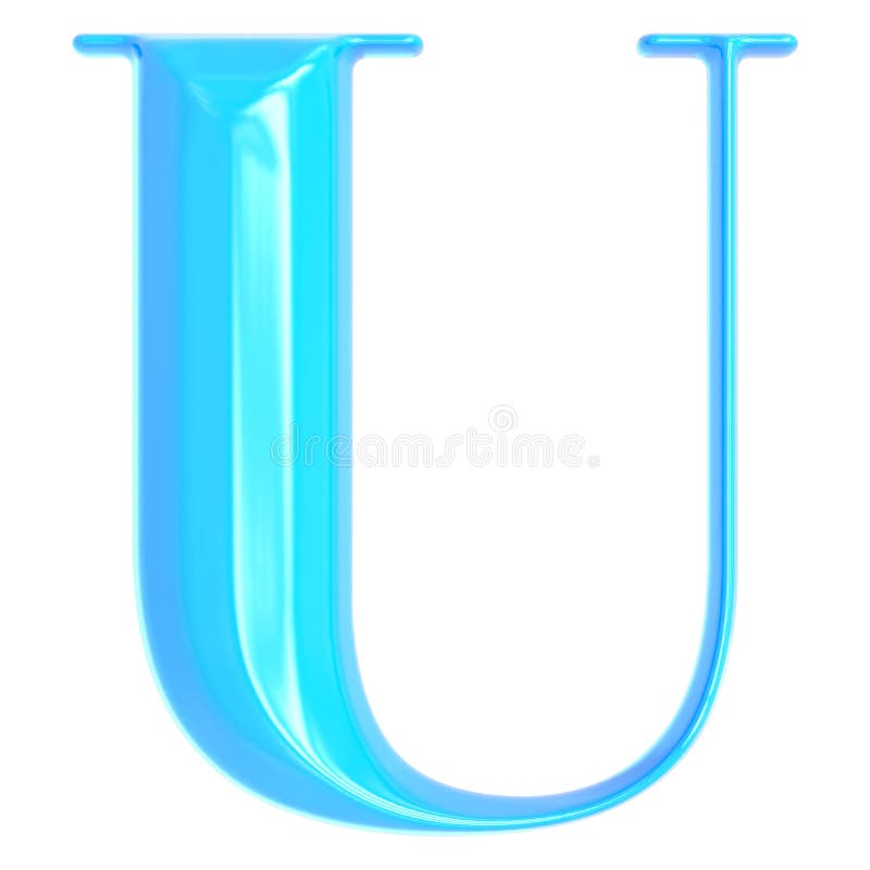 U Font Blue 3D with White Background Stock Illustration - Illustration ...