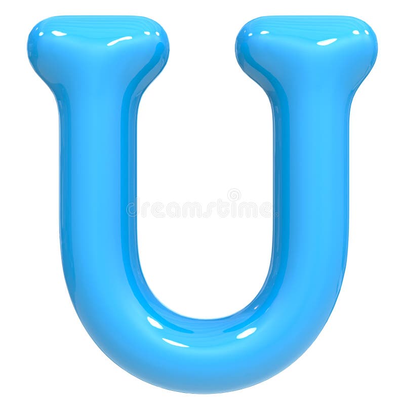 U Font Blue 3D with White Background Stock Illustration - Illustration ...