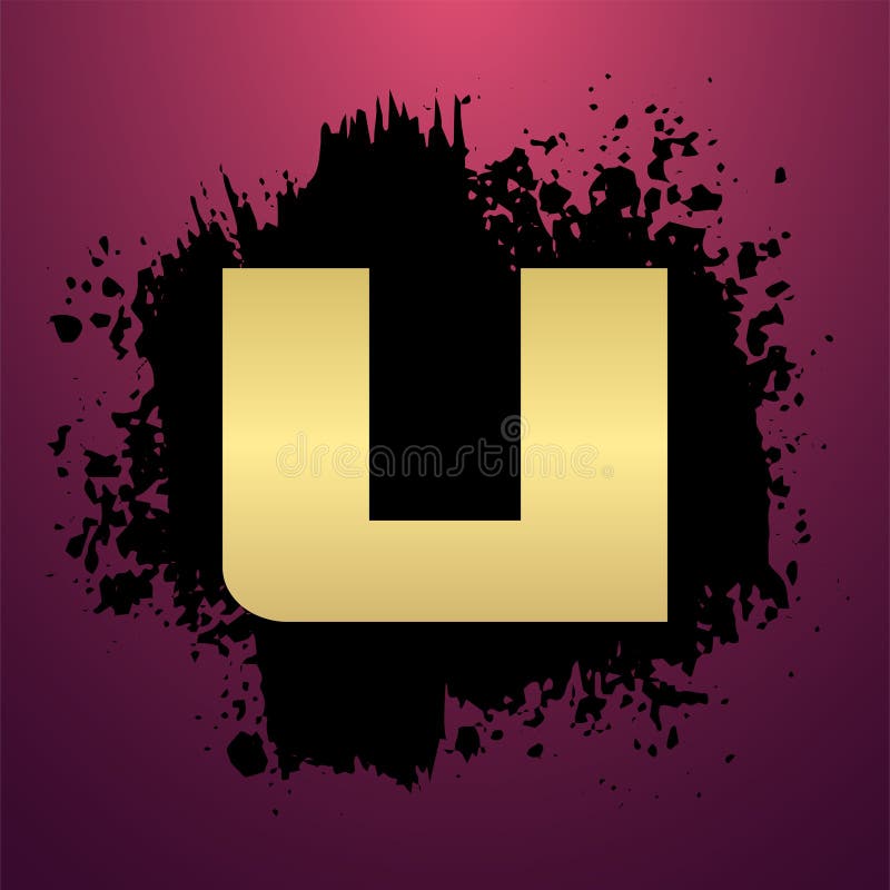 U Gold Letter Logo Design with Simple Style Stock Vector - Illustration ...