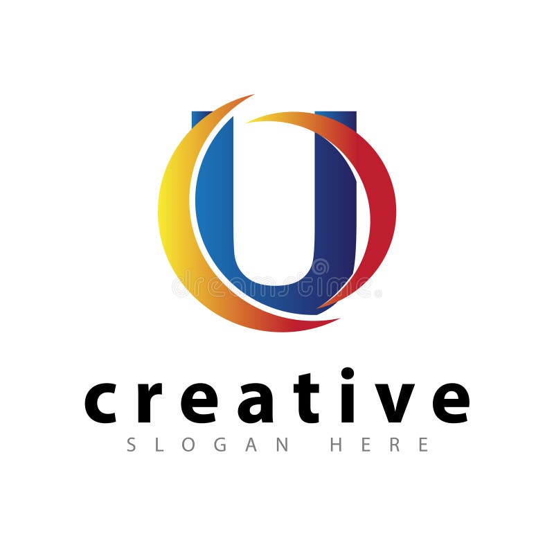 U Initial Letter with Abstract Circle Logo Vector Stock Vector ...