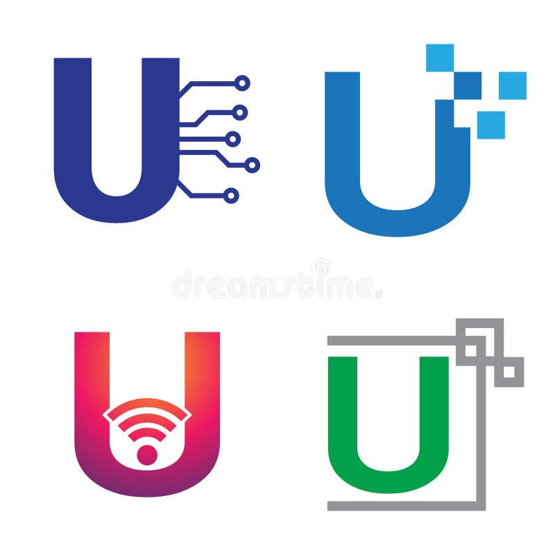 I Initial Letter Technology and Internet Symbol Logo Collection Stock ...