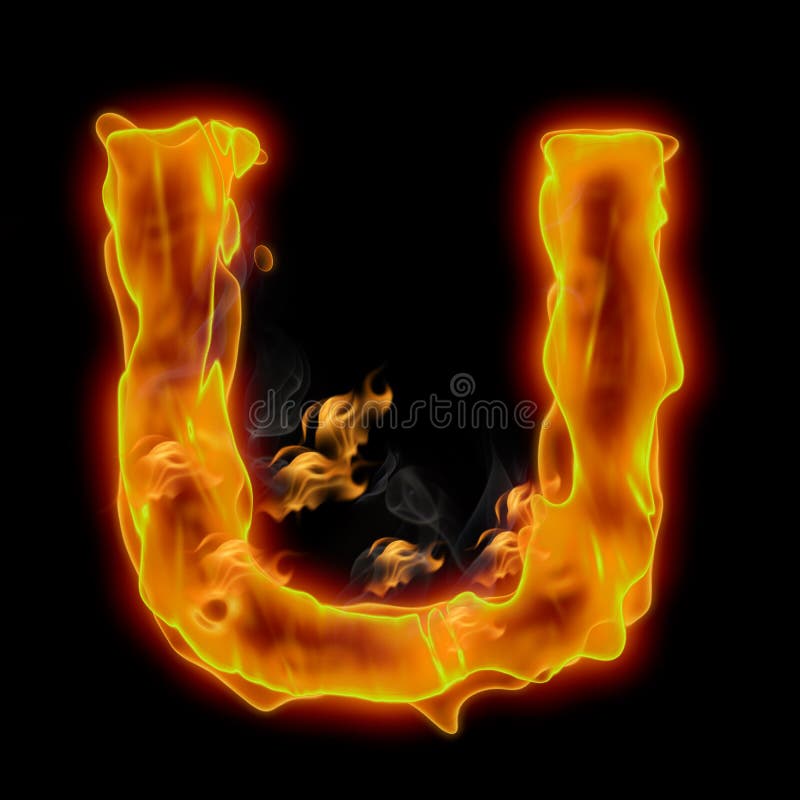 U - Letter of the Alphabet Made of Fire Stock Illustration ...