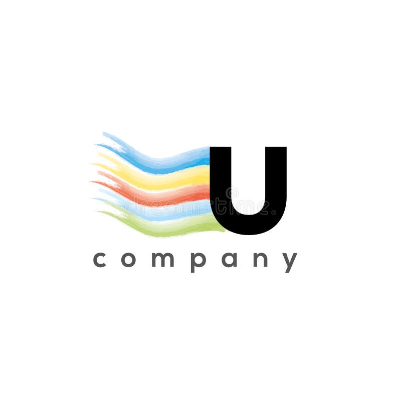 U Letter Color Ribbons Vector Logo Stock Vector - Illustration of ...